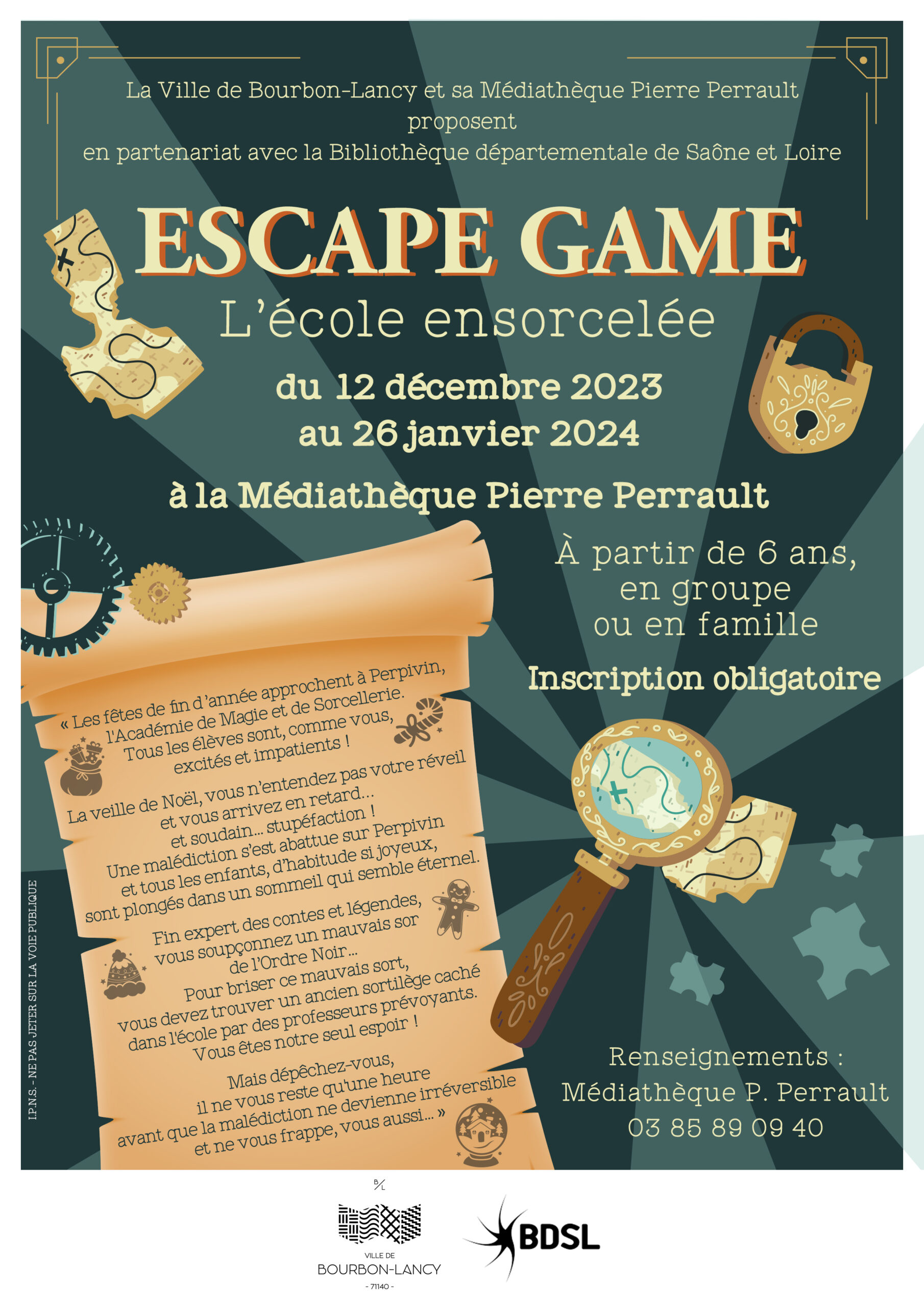 Un escape game à la Médiathèque - Ville de Bourbon Lancy : Ville de ...